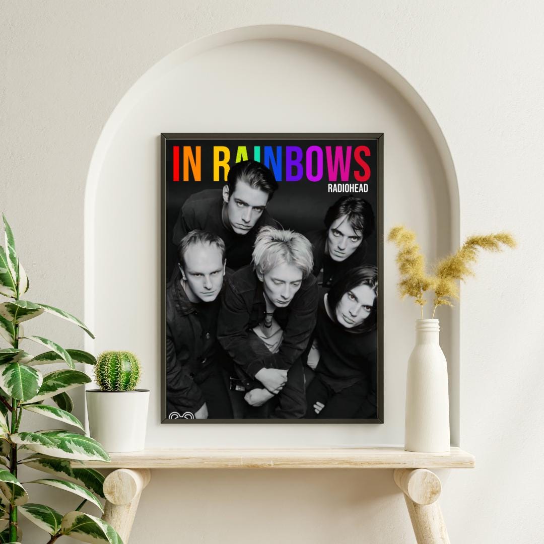 Radiohead 'in Rainbows' A3 Poster | Black and White Album Art Print ...