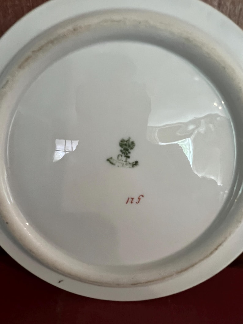 Vintage Hand Painted German Porcelain Floral Round Plate - Etsy
