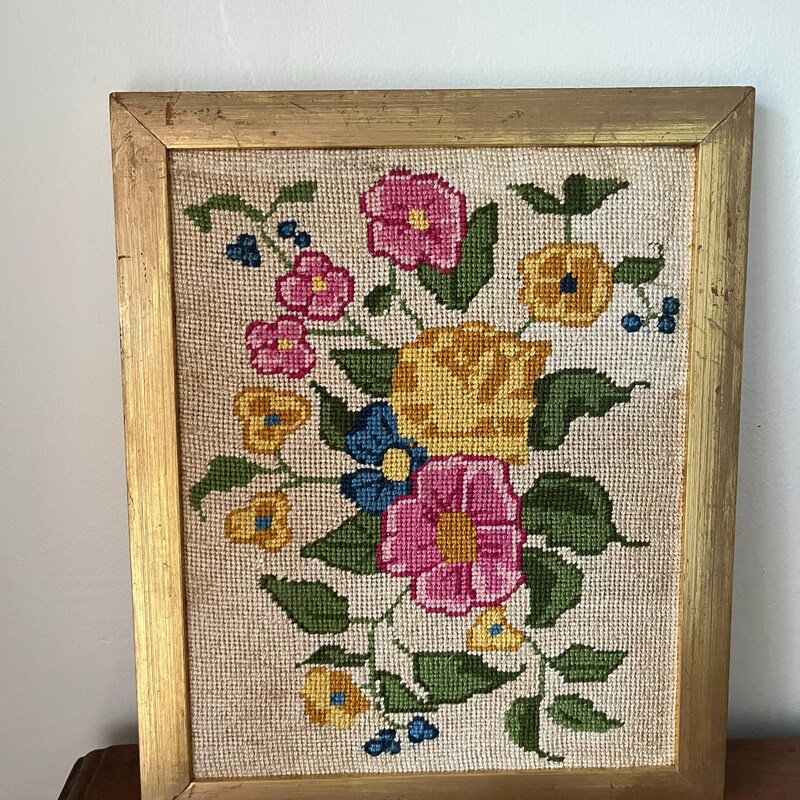 Floral Needlepoint - Etsy