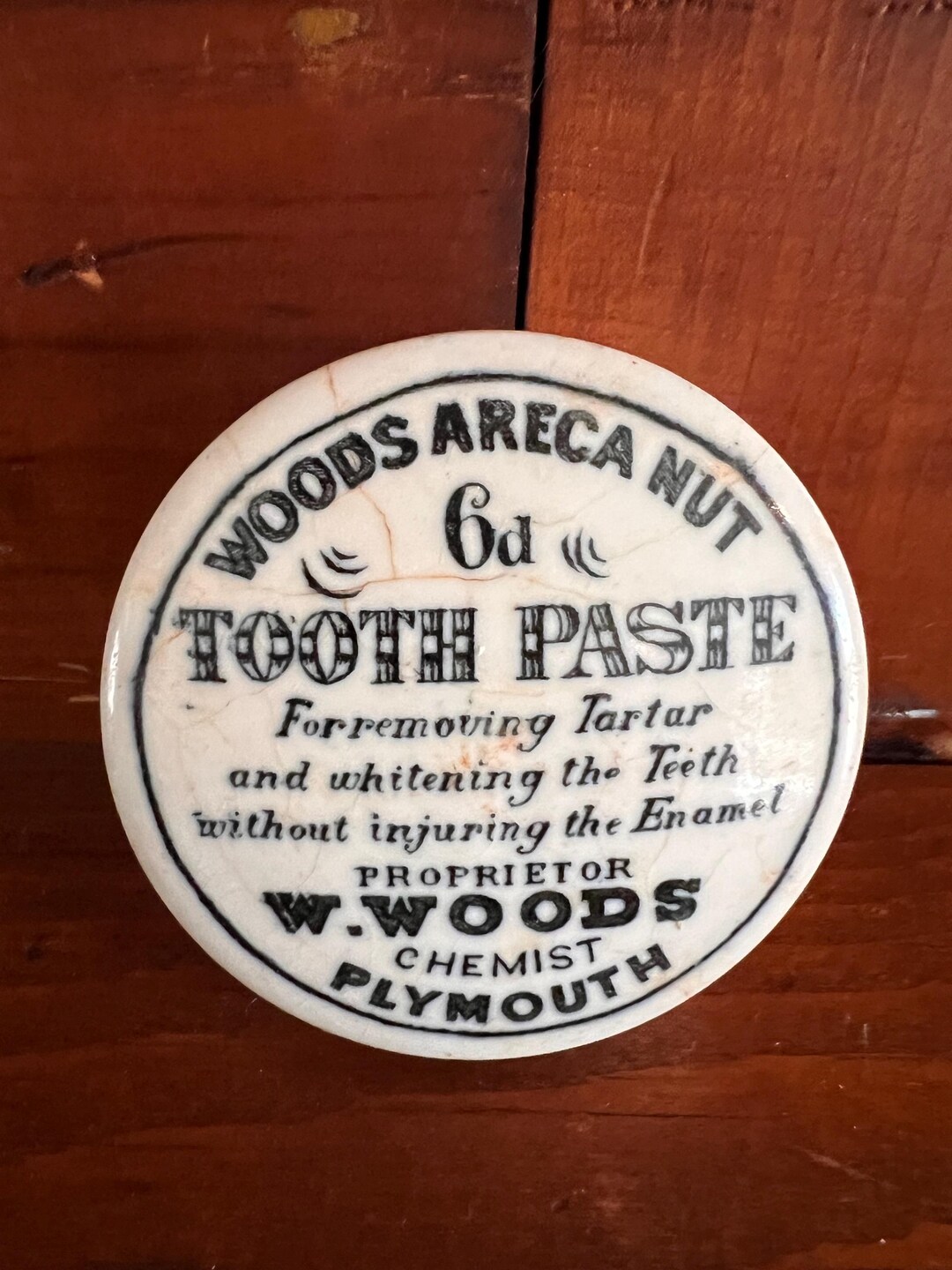 Antique English Toothpaste Ceramic Lid |wood Areca Nut Toothpaste | A ...