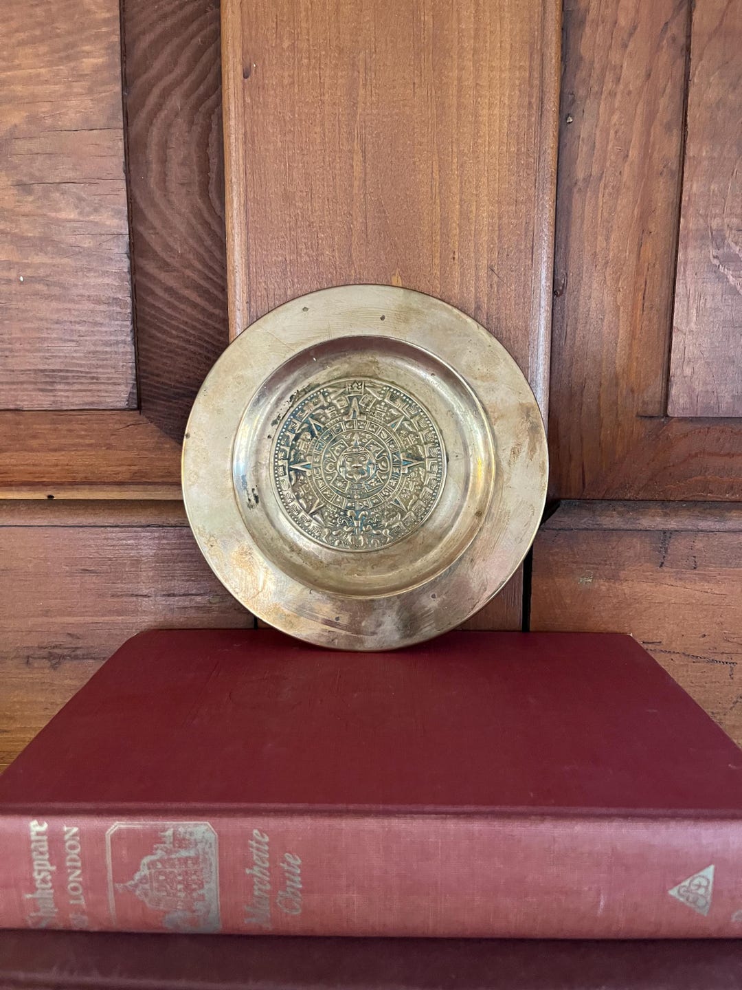 Vintage Copper Aztec Sun Plate - Etsy