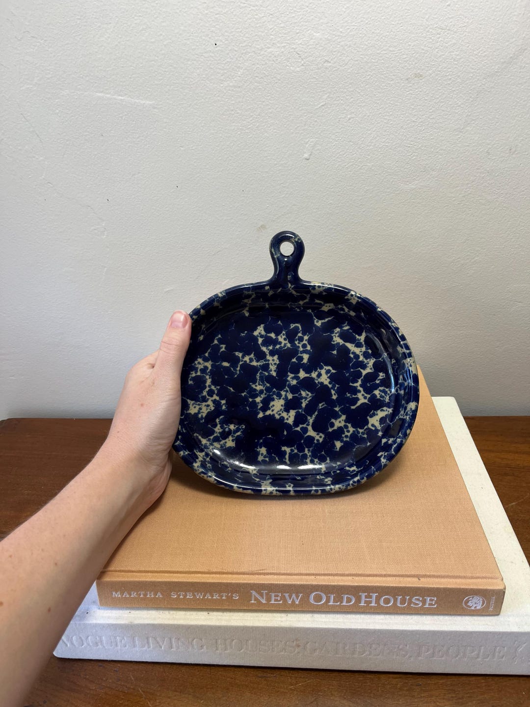 Vintage Bennington Potters Bistro Dish | Blue Splatterware Bennington ...