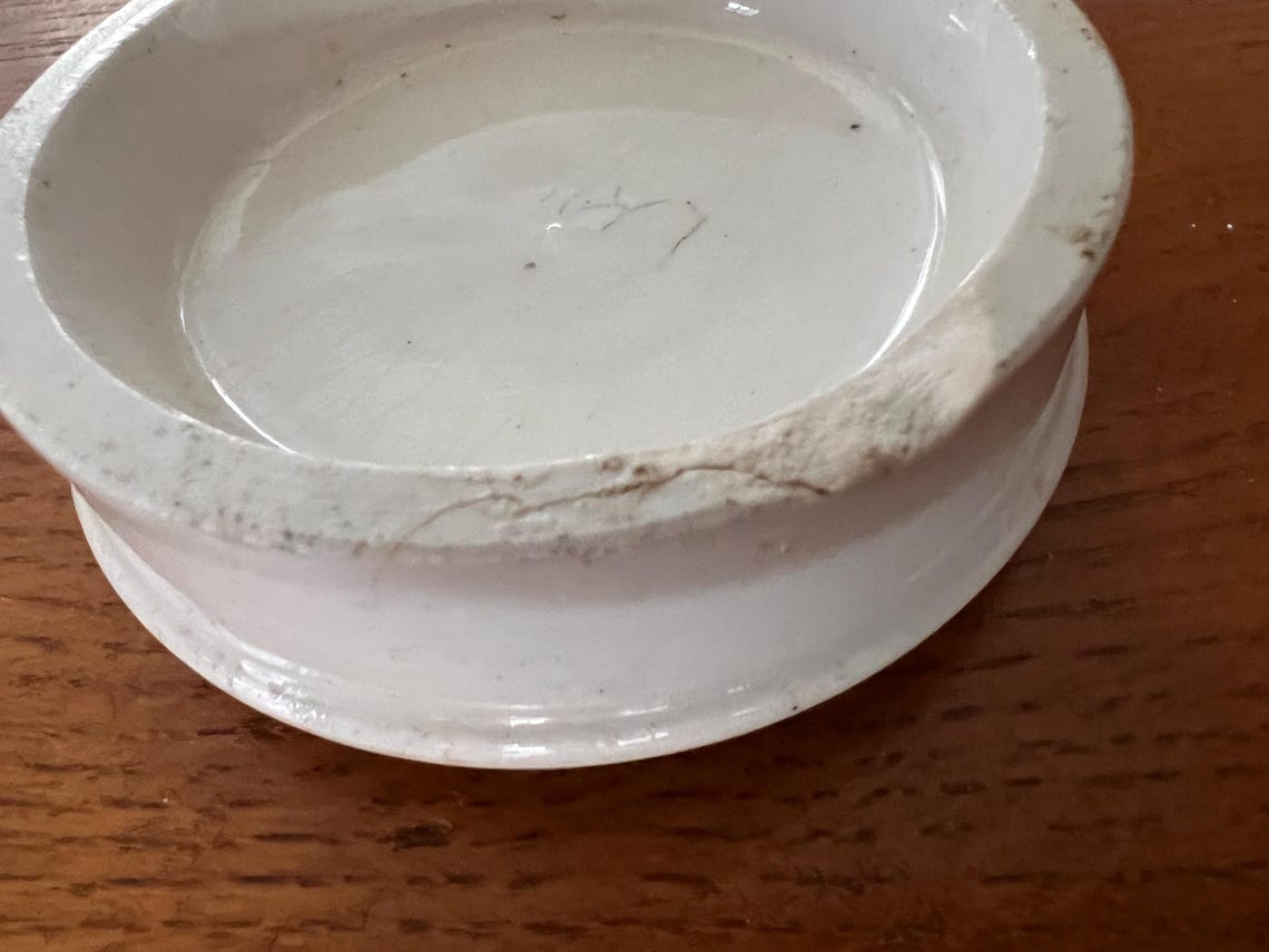 Antique English Toothpaste Ceramic Lid |wood Areca Nut Toothpaste | A ...