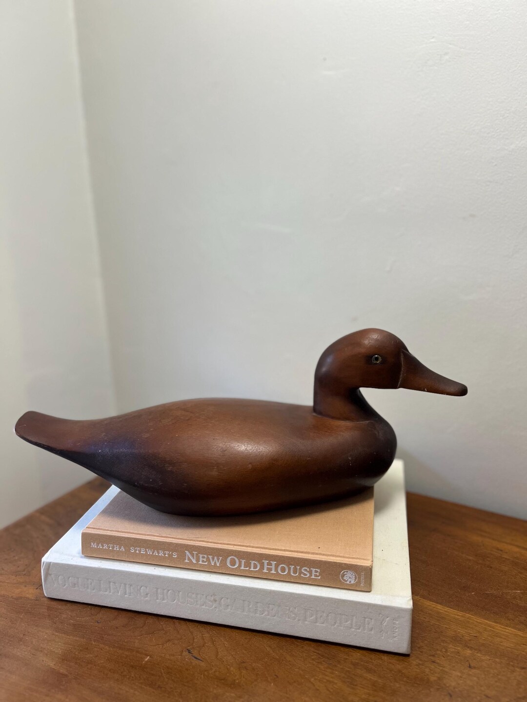 Vintage Large Wooden Duck Decoy, Hand Carved Duck, Folk Art Style ...