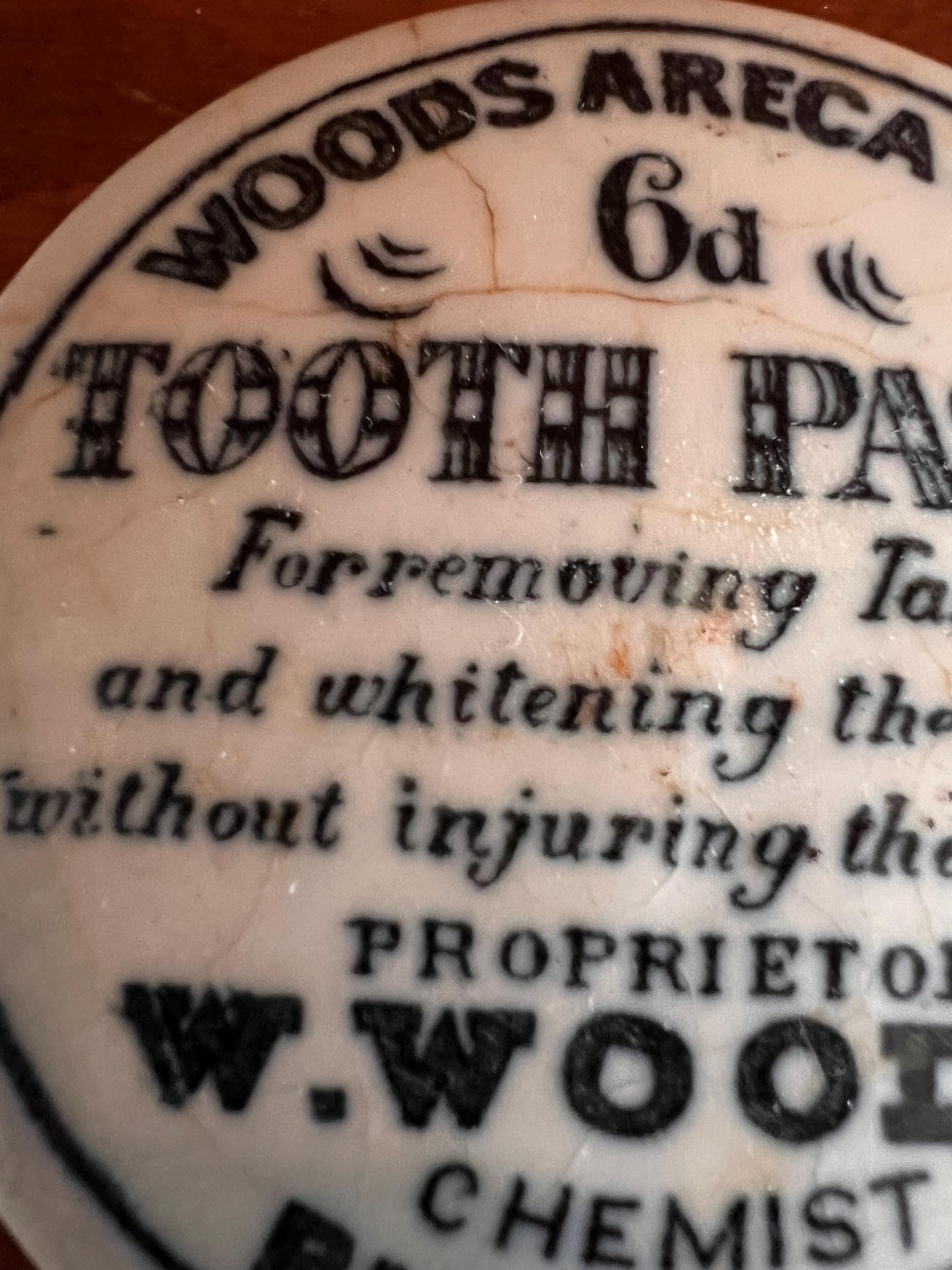 Antique English Toothpaste Ceramic Lid |wood Areca Nut Toothpaste | A ...