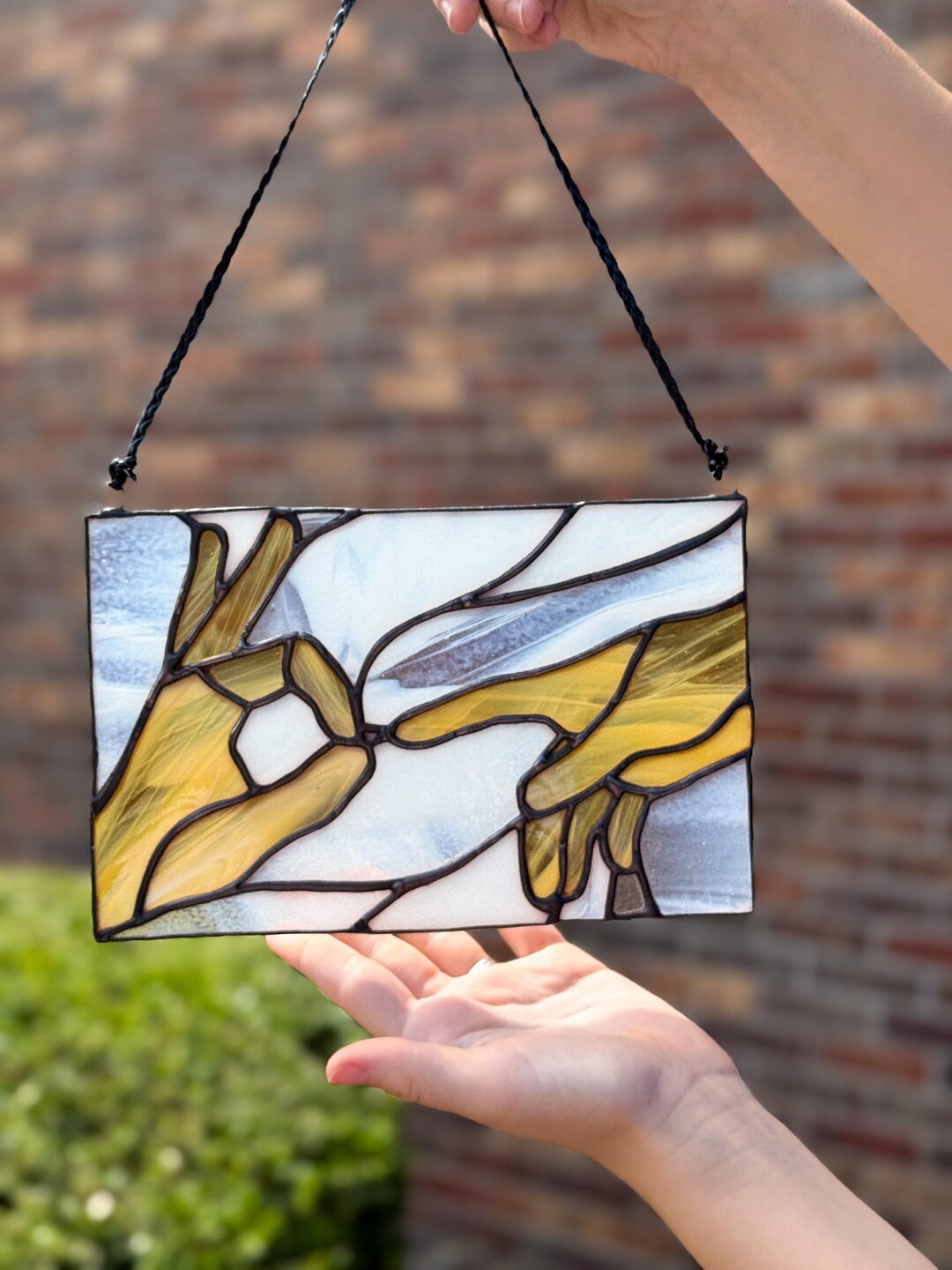 Michelangelo Stained Glass Panel | Handmade Tiffany Suncatcher, LOVE ...