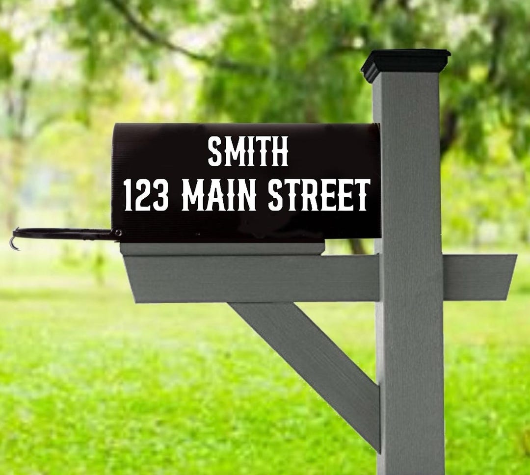 Mailbox Sticker Decal, Mailbox Decal, Mailbox Number Decal ...