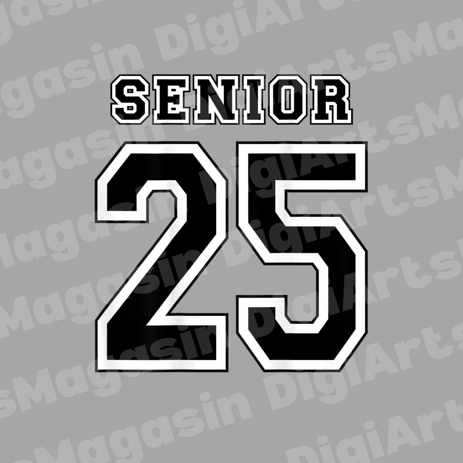 Class of 2025 High School Senior 25 on Back Graduation T-shirt PNG ...
