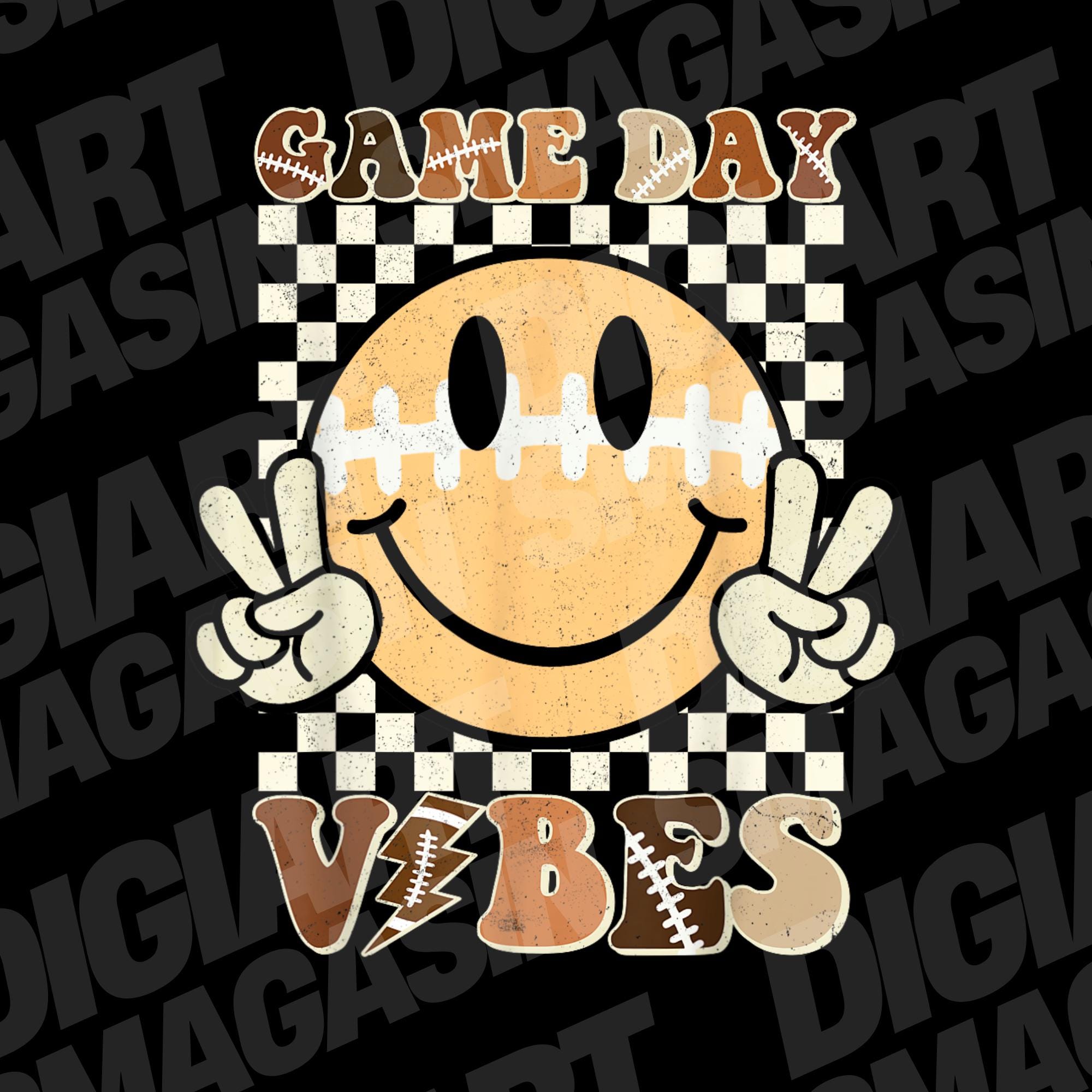Funny Face American Football Game Day Vibes PNG | Retro Groovy Sports ...