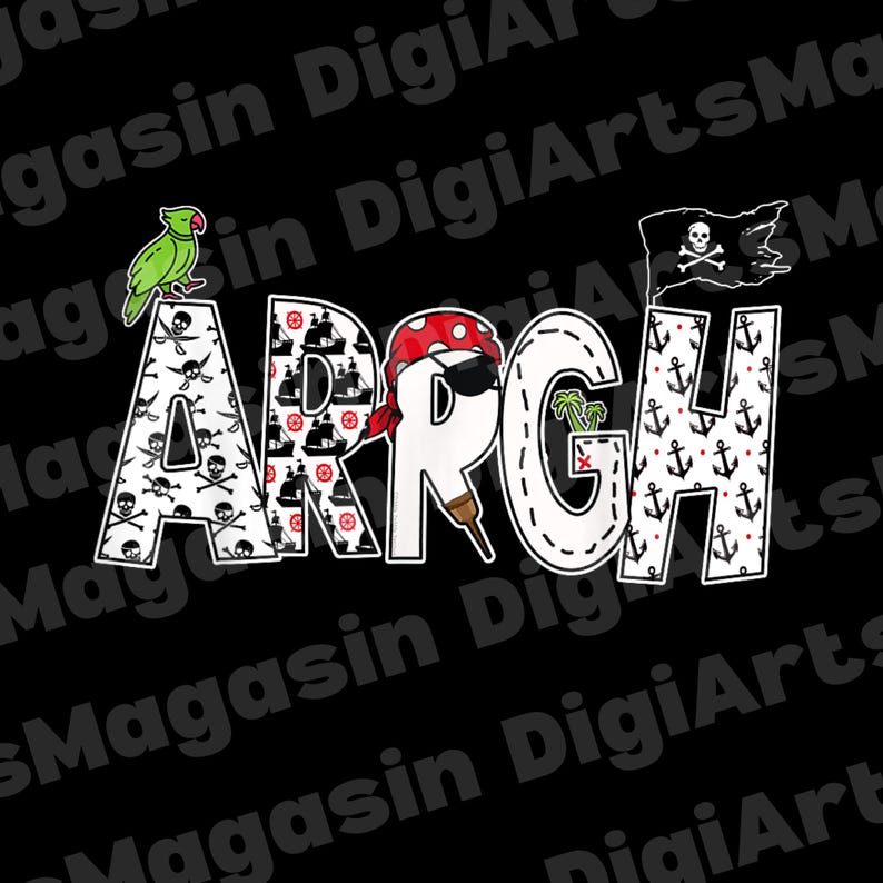 ARRGH Pirate Style PNG Design, Pirate Costume T-shirt Graphic, Pirate ...