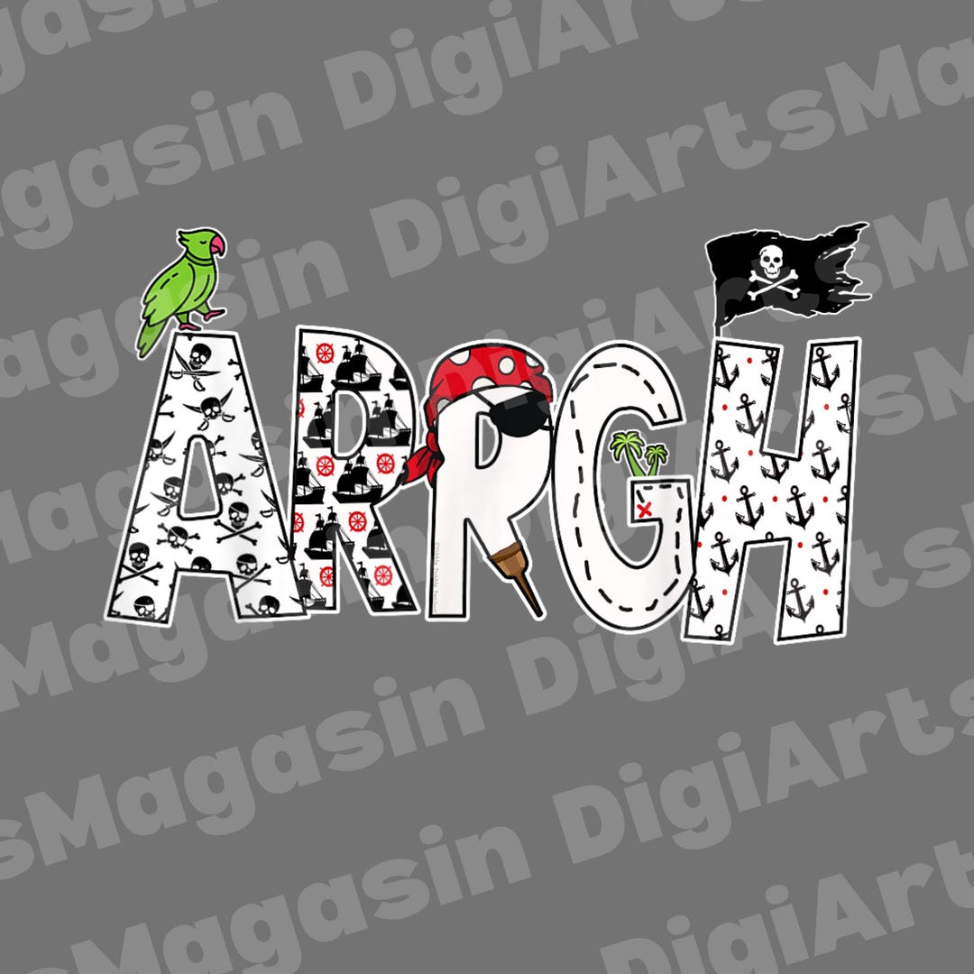 ARRGH Pirate Style PNG Design, Pirate Costume T-shirt Graphic, Pirate ...