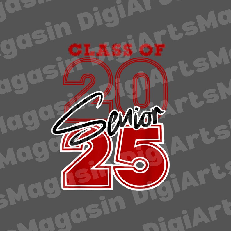 Class of 2025 Red Senior Graduation PNG Design for T-shirt Sublimation ...