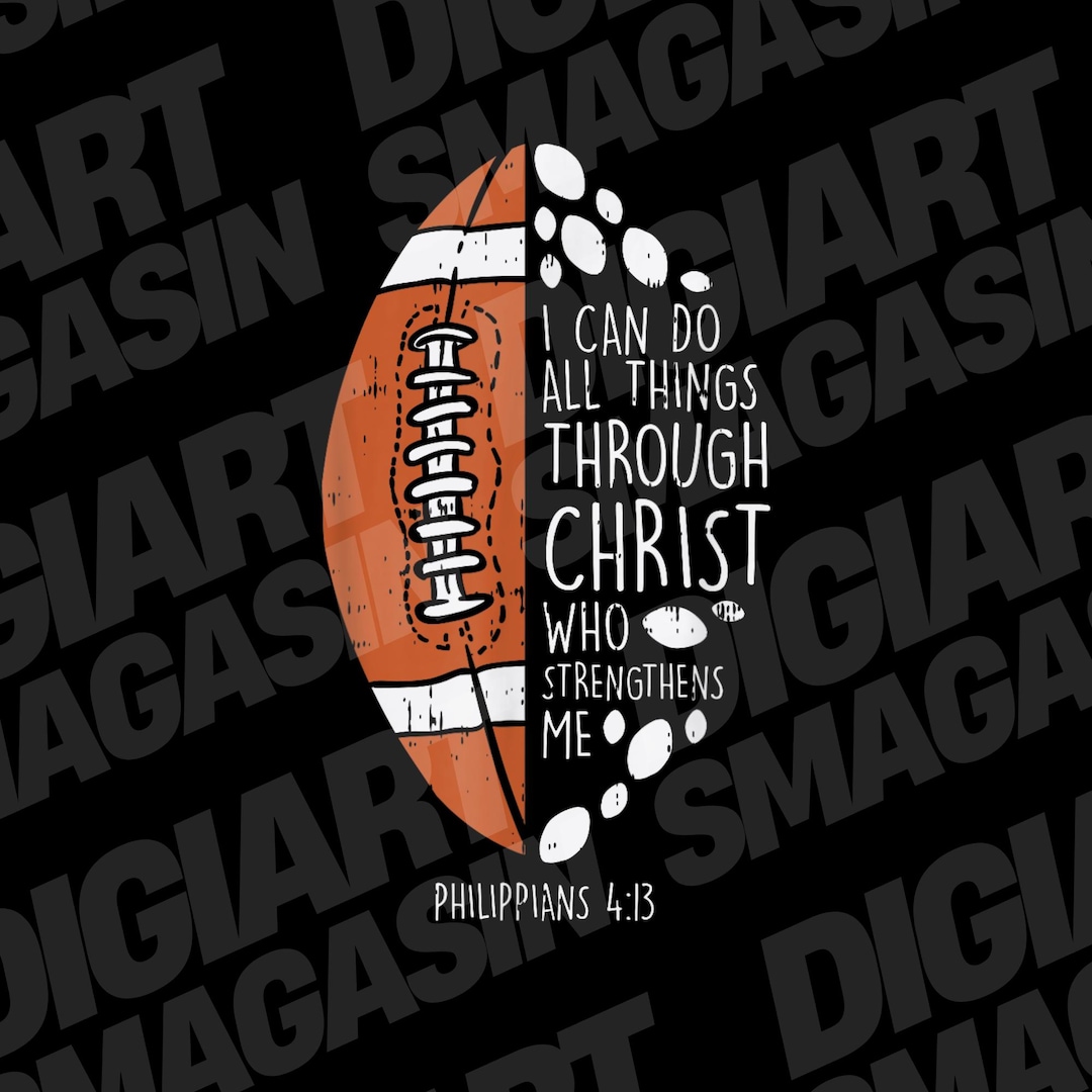 Inspirational Football Bible Verse PNG, Christian Gift Digital Download ...