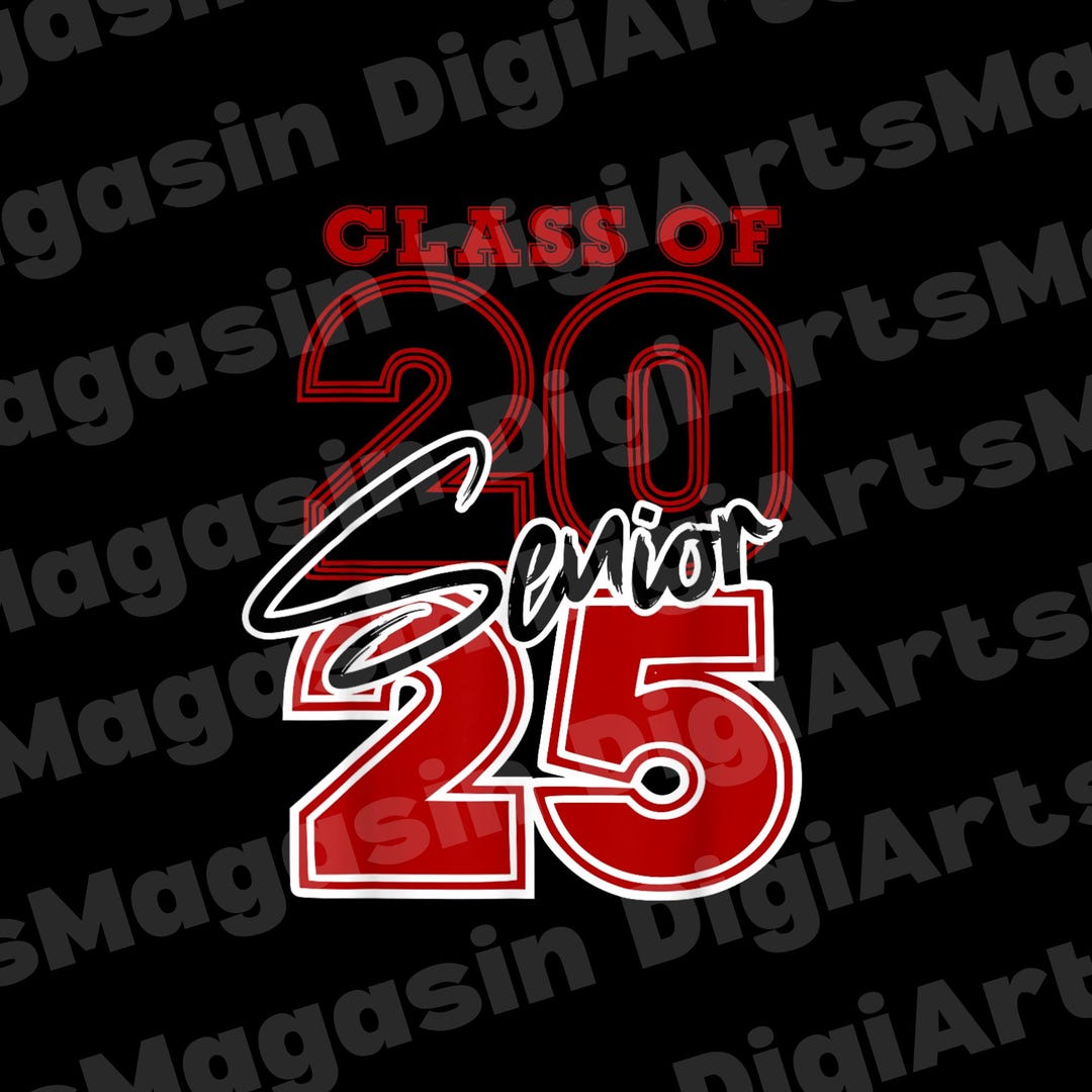 Class of 2025 Red Senior Graduation PNG Design for T-shirt Sublimation ...