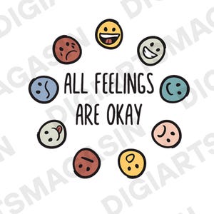 All Feelings Are Okay PNG: Mental Health Awareness Clipart - Etsy