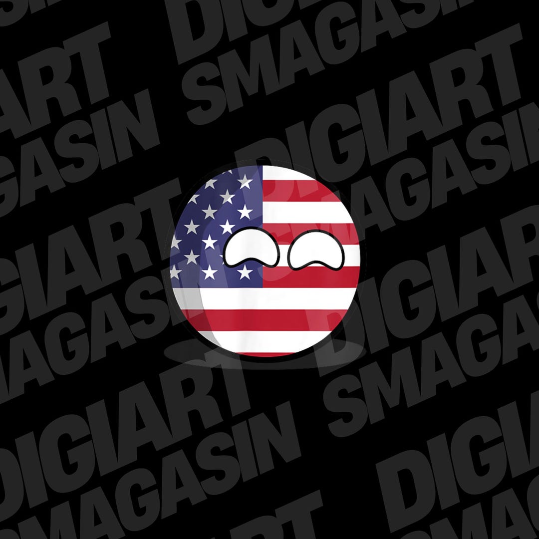 USA Flag Countryball PNG | Geopolitical Meme Graphic (digital Download ...