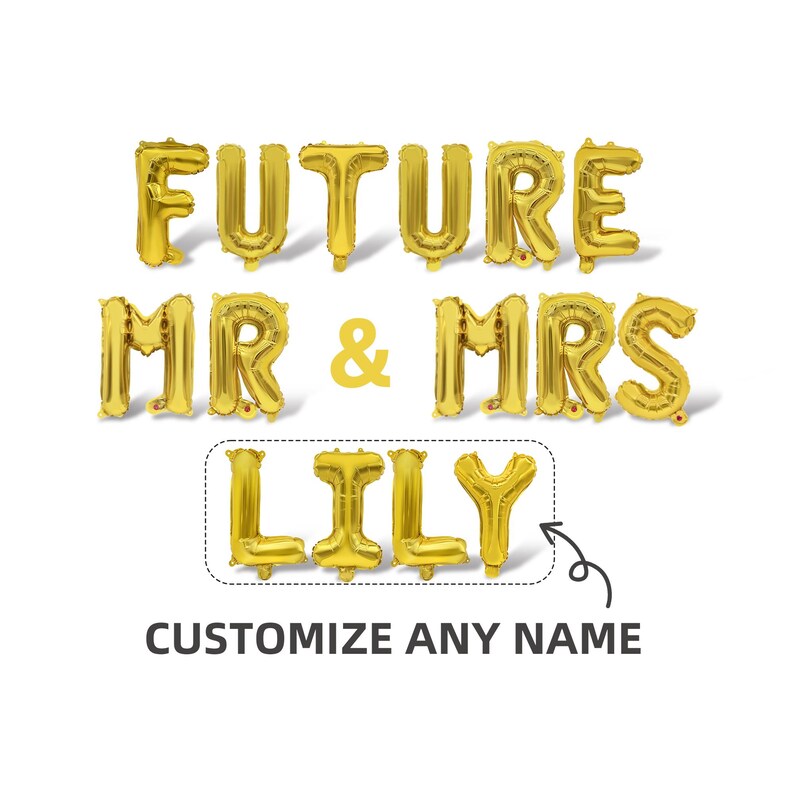 Future Mr. & Mrs Custom Balloon Banner ， Personalized Engagement ...