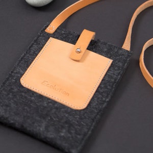 IPhone Cross Body - iPhone Case With Strap - Wool Felt Leather - Eco ...