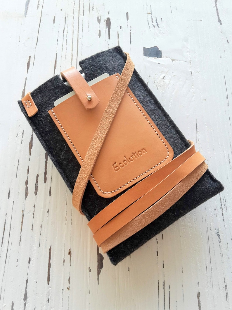 IPhone Cross Body- Shoulder Strap-card Case-wool Felt Leather - Etsy
