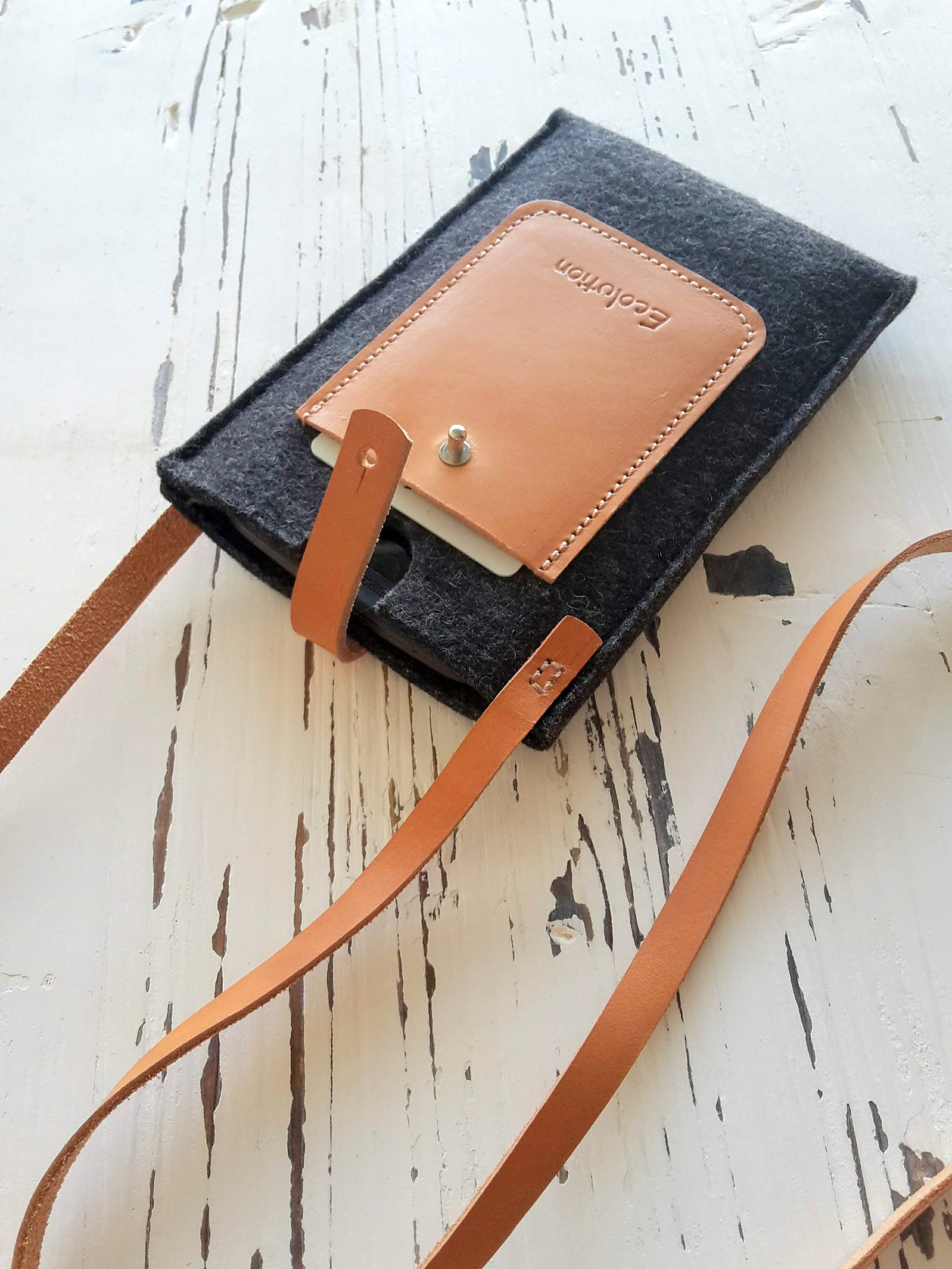 IPhone Cross Body - iPhone Case With Strap - Wool Felt Leather - Eco ...