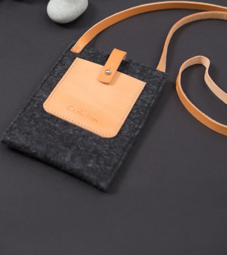 Iphone Cross Body Iphone Case With Strap Wool Felt Leather - Etsy UK
