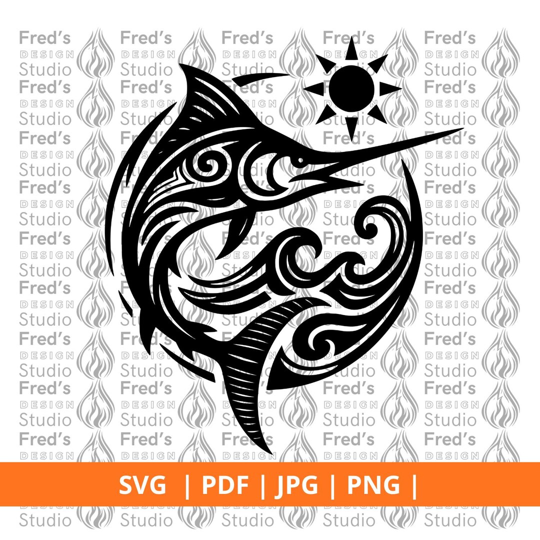 Swordfish SVG: Marlin, Sun, Sea & Tribal Designs (digital Download) - Etsy