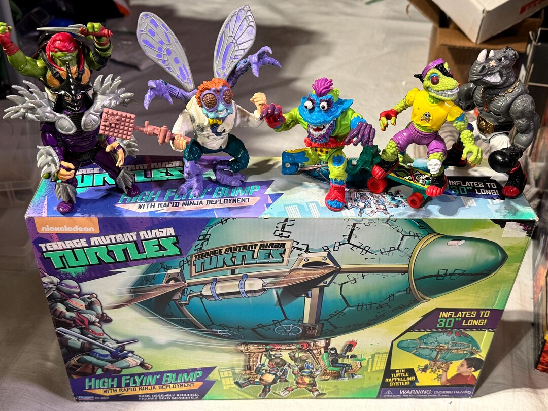 TMNT Teenage Mutant Ninja Turtles BLIMP Vintage Figures Baxter Stockman ...