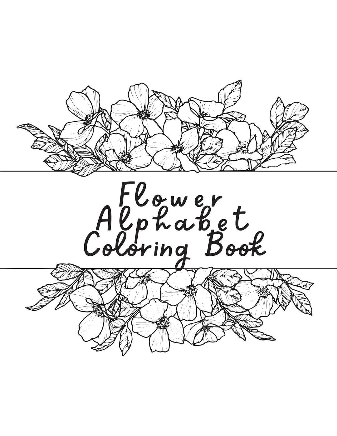 Floral Alphabet Coloring Book - Etsy