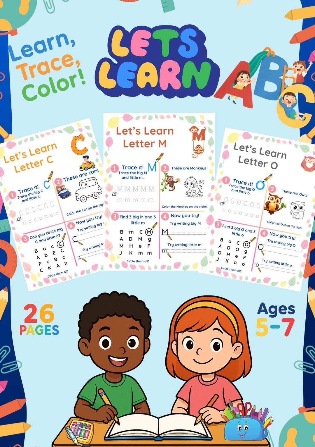 Alphabet Workbook for Kids | Trace and Color Letters A-Z | Preschool ...