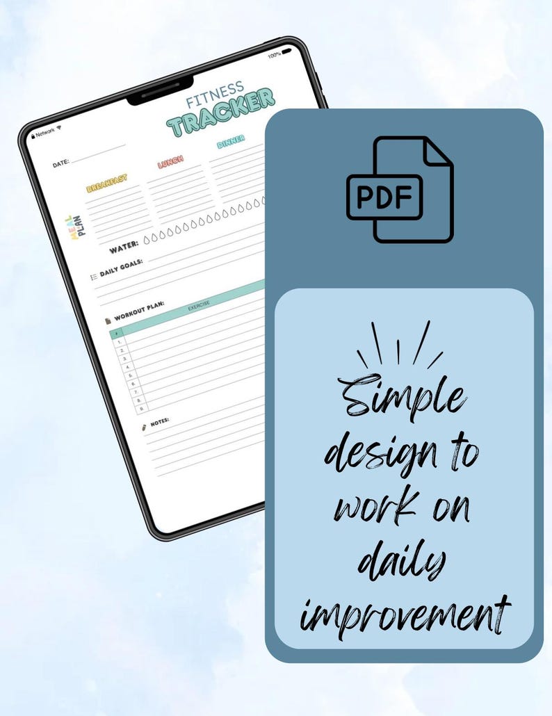 Printable Daily Fitness Tracker | Workout Planner PDF | Exercise Log ...