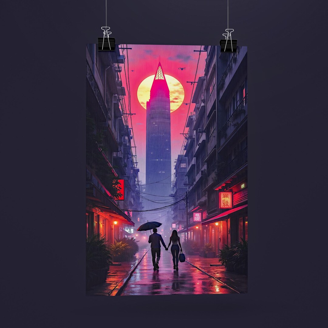 Cyberpunk Art, Cyberpunk Poster, Neon Light Art Picture, Futuristic ...