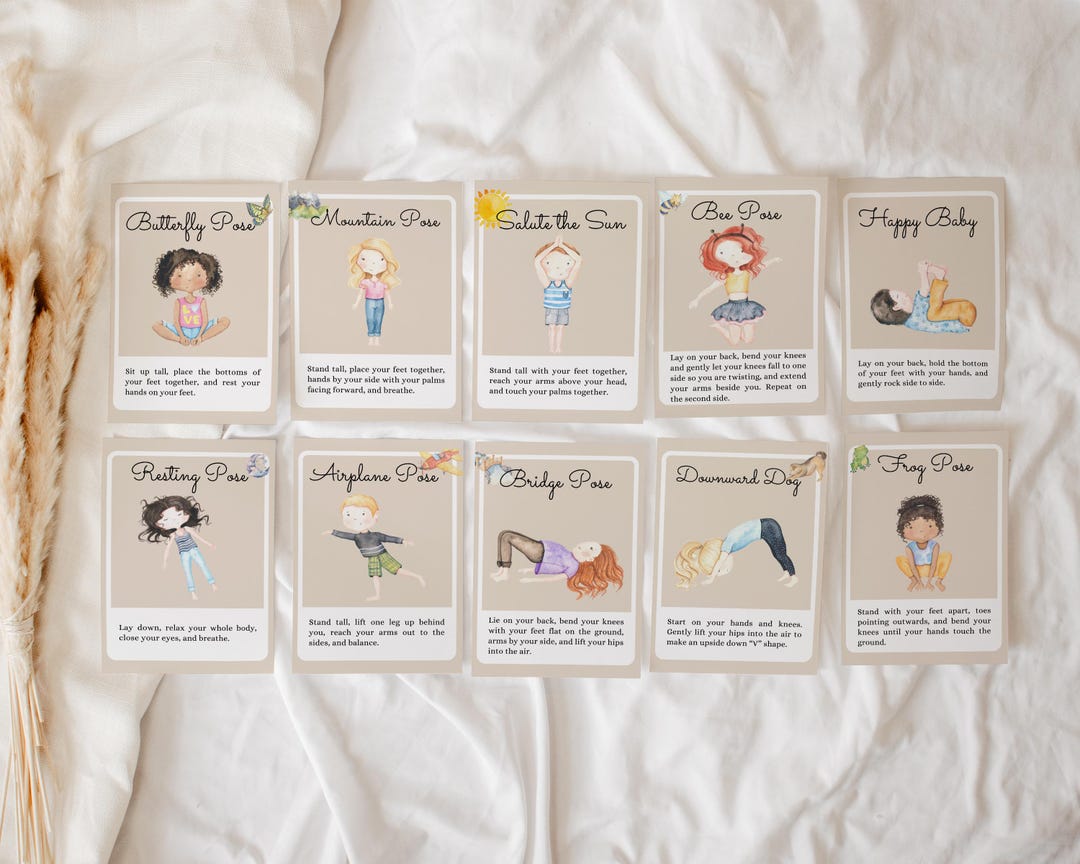 Yoga Pose and Sequence Cards | 12 Kid-friendly Poses and 8 Ready-to-use ...