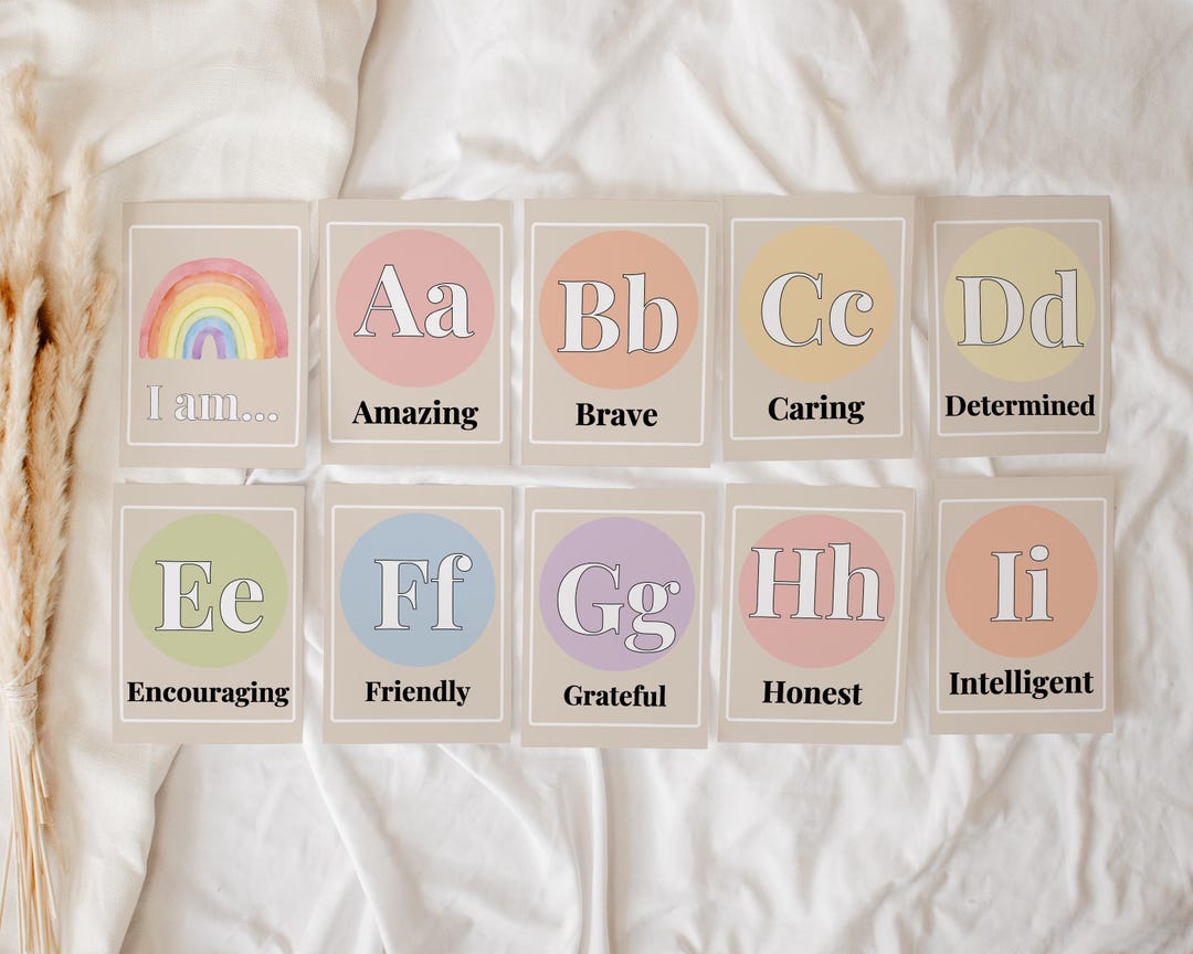 Alphabet Affirmations | A-Z Vocabulary Set | Posters | SEL Flash Cards ...