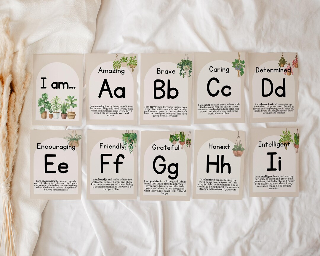 Boho Alphabet Affirmations | Classroom Wall Poster Decor | SEL ...