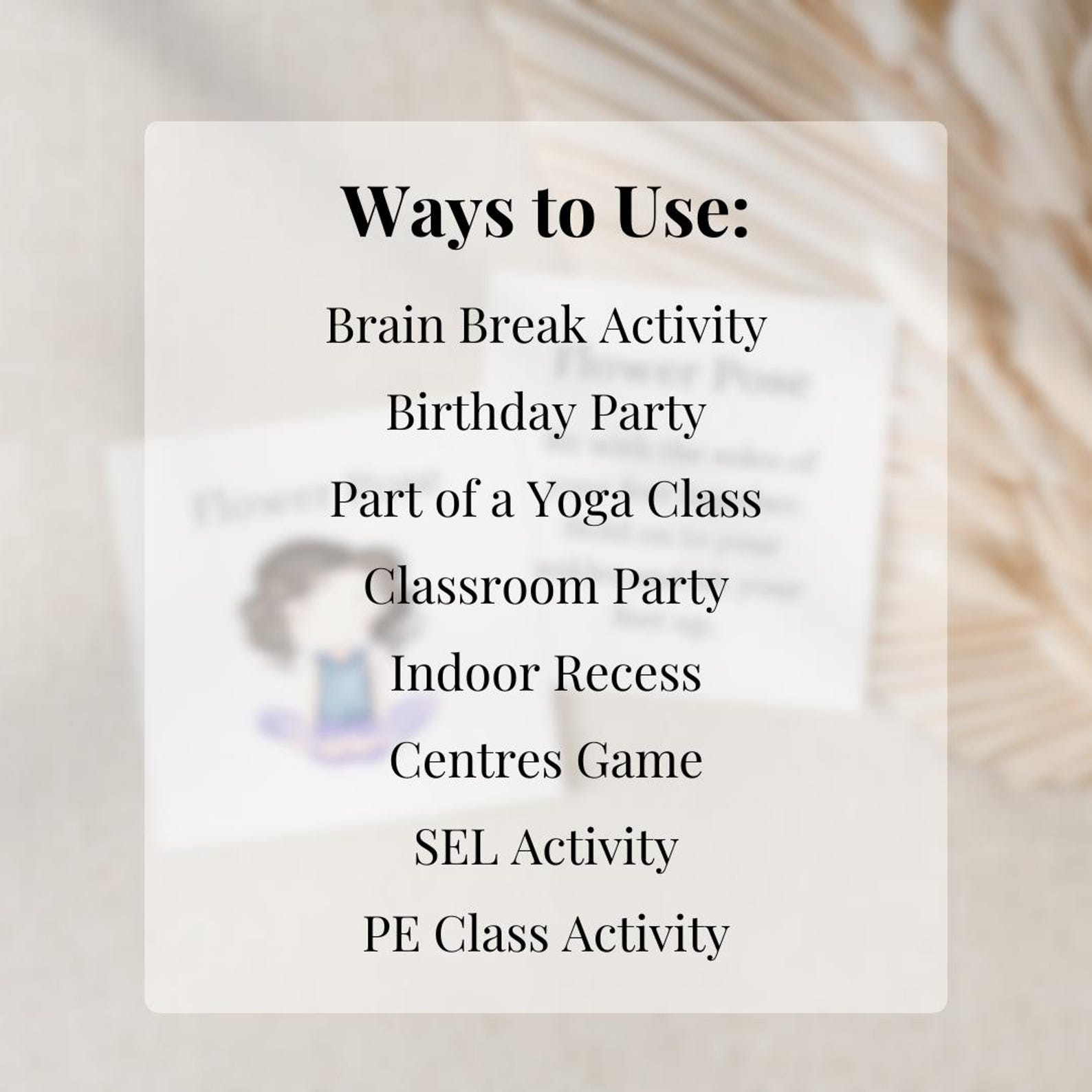 Kids Watercolor Yoga Bingo Game | 30 Bingo Cards | Printable Movement ...