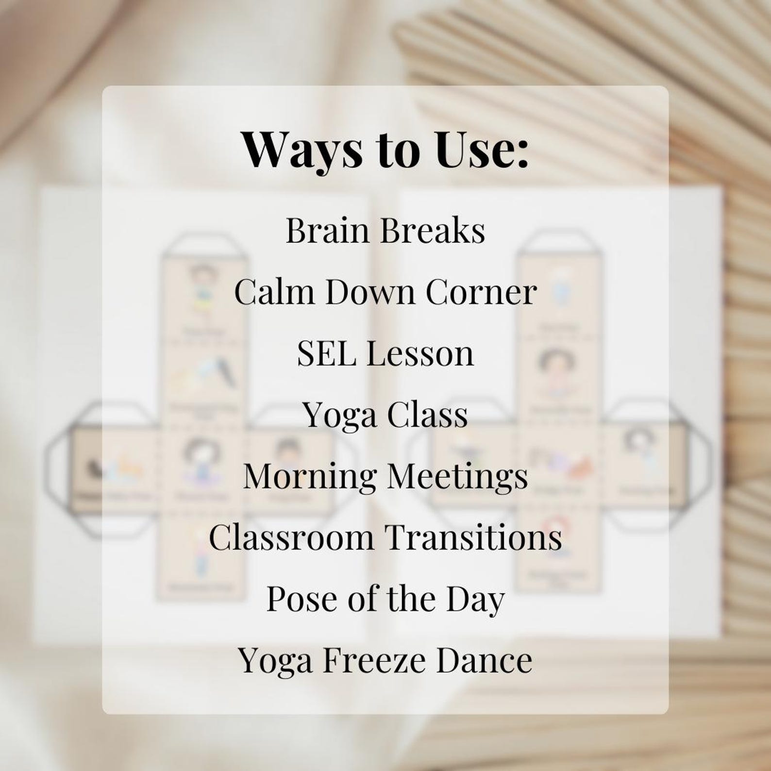 Watercolor Yoga Dice Game | Fun Movement Activities | 12 Poses | Brain ...