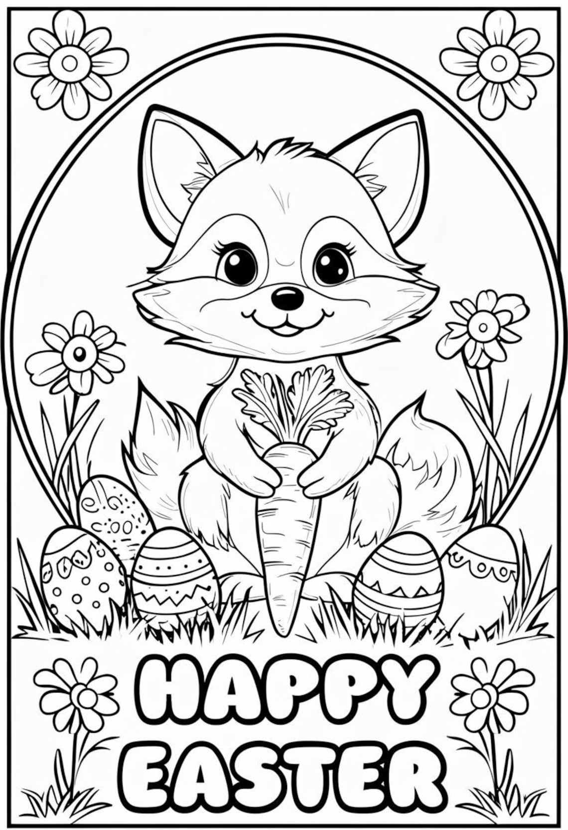 Cute Easter Colouring Pages - Etsy
