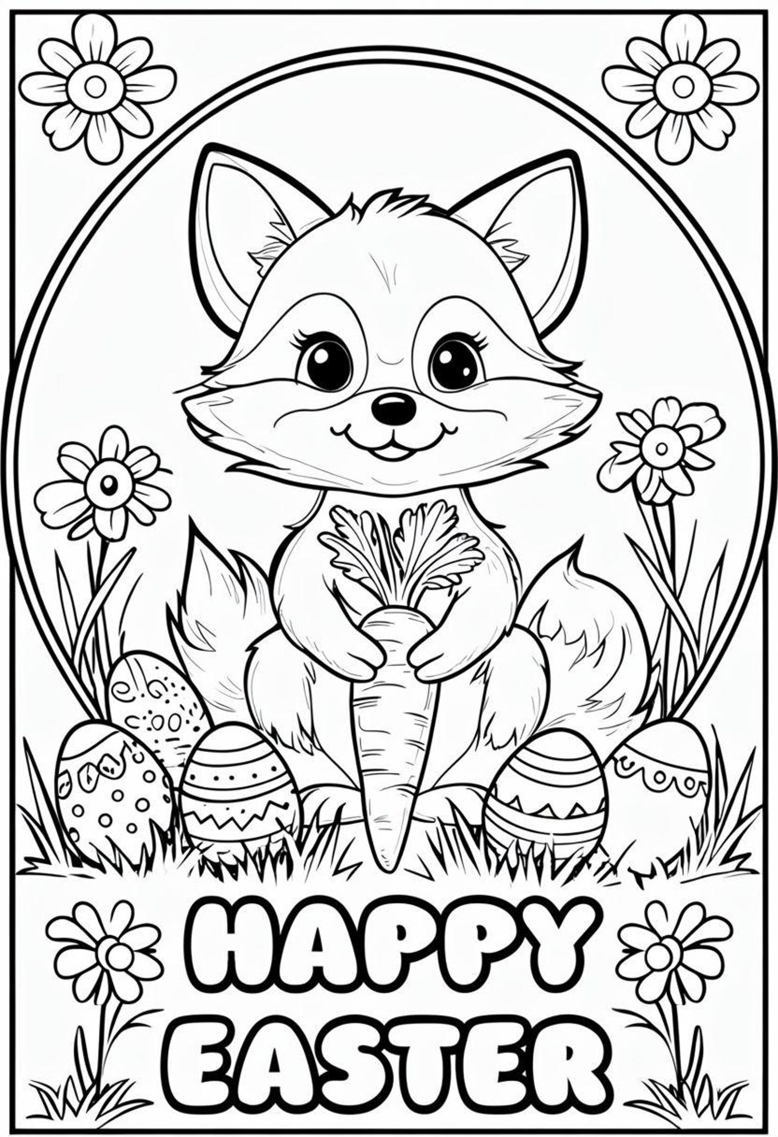 Cute Easter Colouring Pages - Etsy