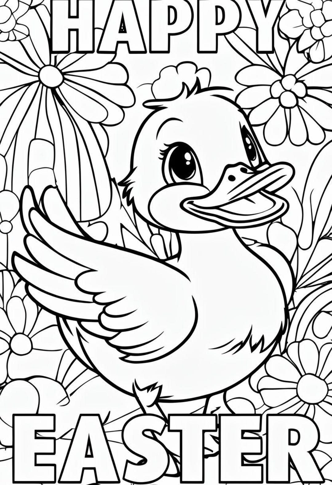 Cute Easter Colouring Pages - Etsy