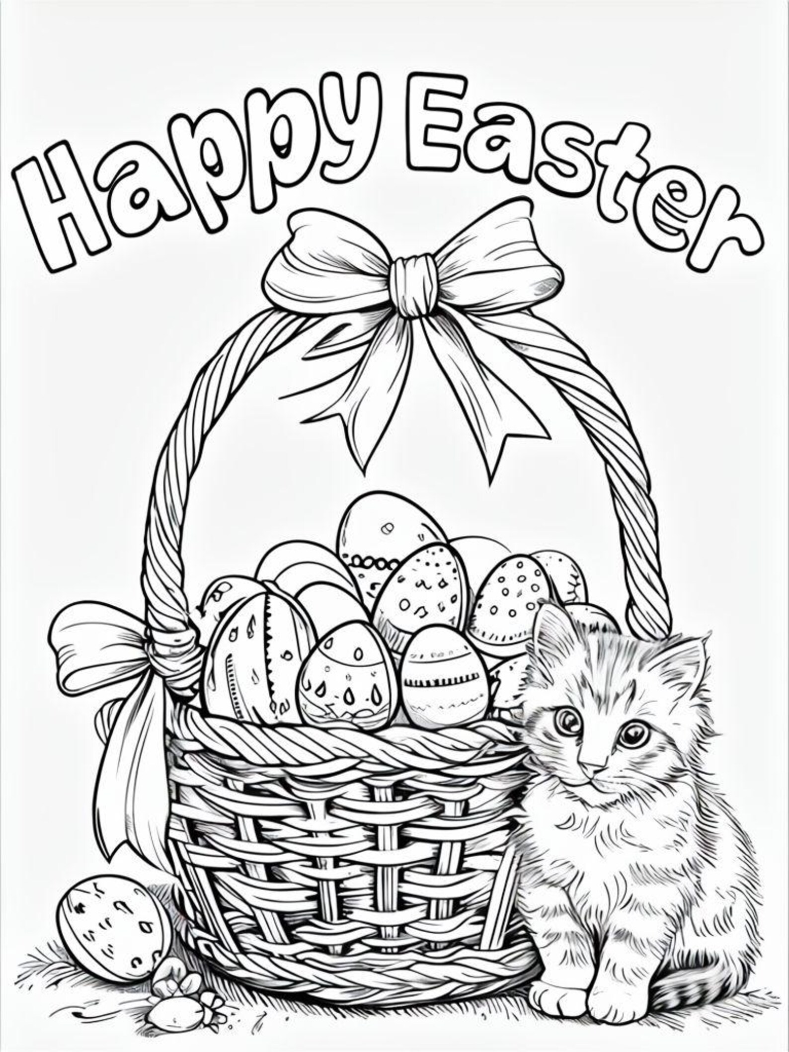 Cute Easter Colouring Pages - Etsy