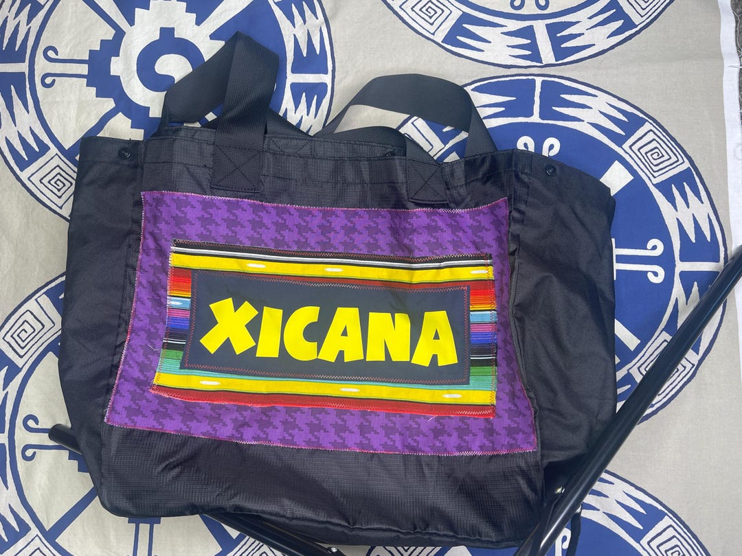 XICANA Power Tote – Serape Patch With Purple Houndstooth Accent (18x14 ...