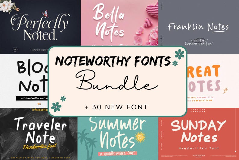 30+ Take Note Fonts - the Goodnotes Fonts Mega Bundle, Procreate Fonts ...