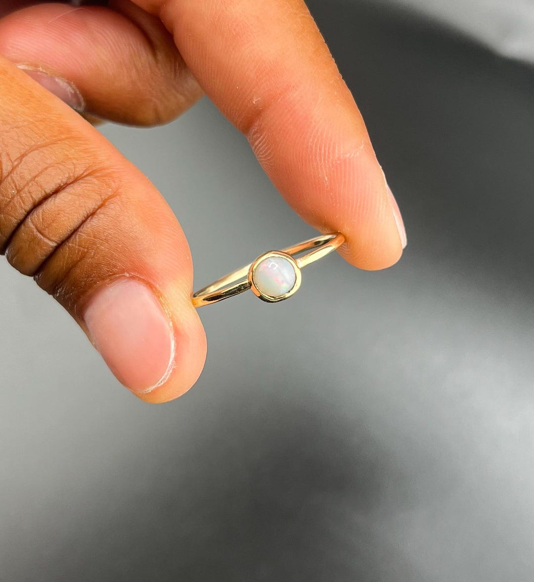 Solid 14k Gold Coober Pedy Australian Fire Opal Ring Size 9.5 - Etsy