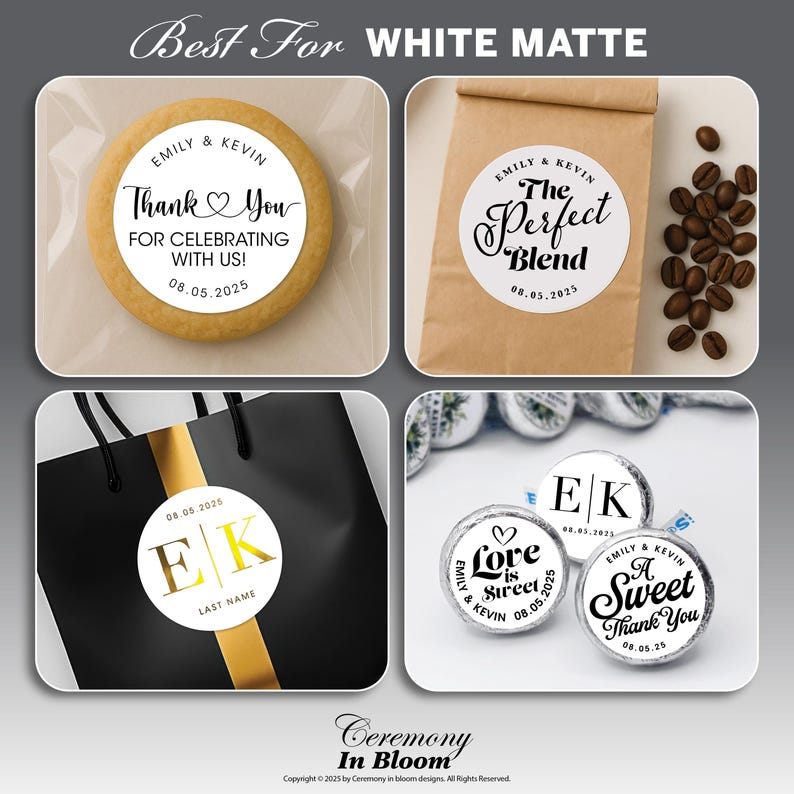 20 Custom Thank You Sticker for Wedding Favor Personalized Label for ...