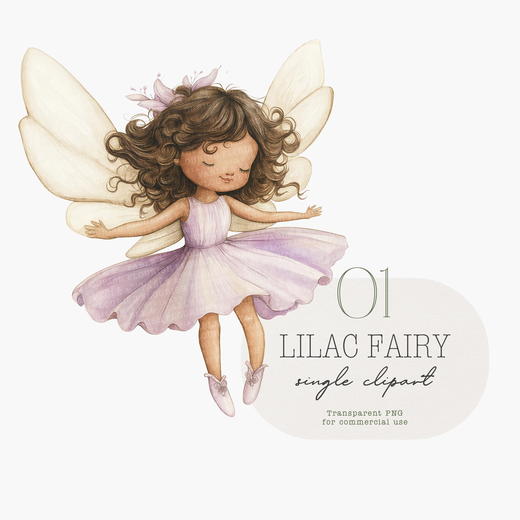 Fairy Clipart Watercolor With Pink and Lilac Cute Whimsical Fairies PNG ...