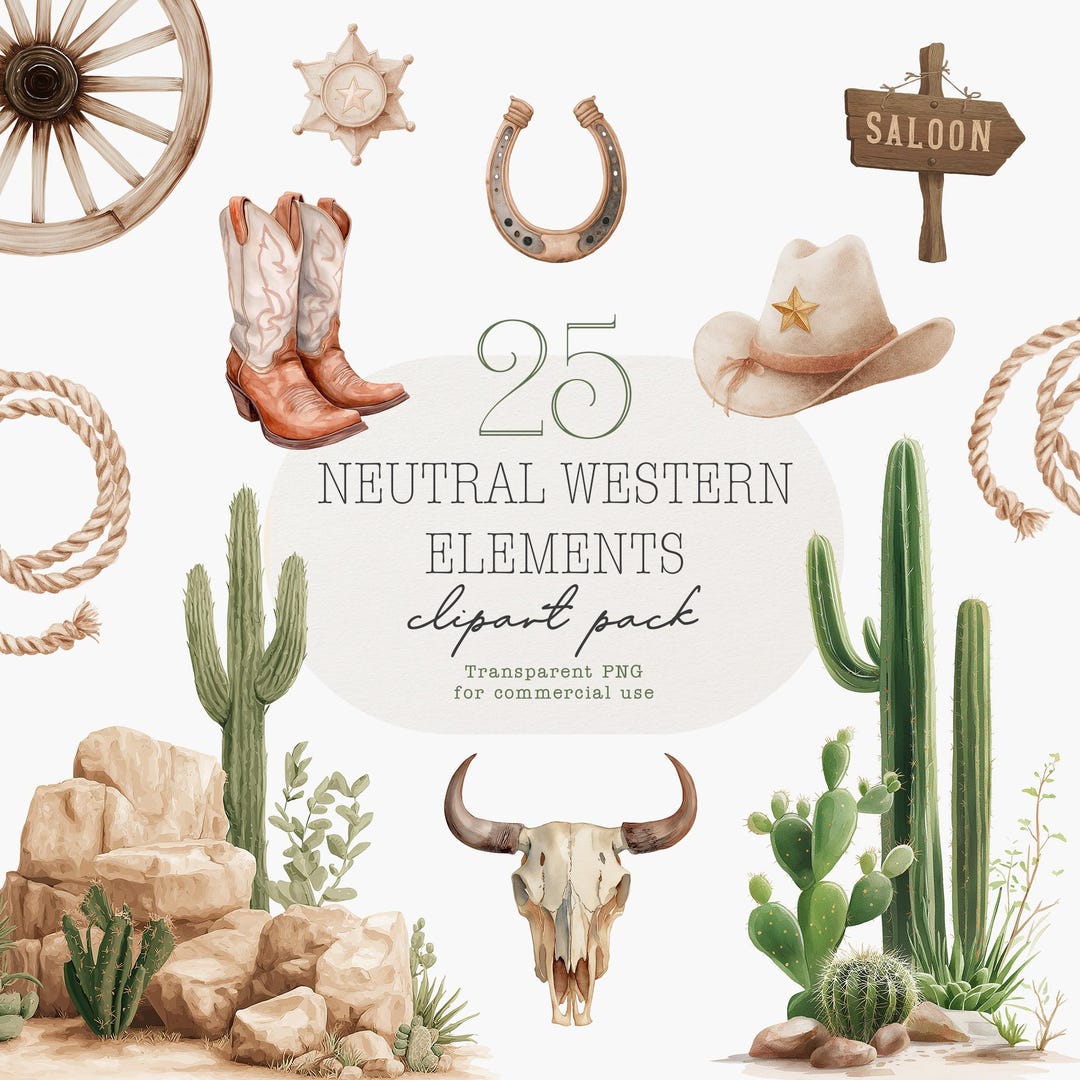 Cowboy Clipart, Western Clipart, Cute Western Clipart, Wild West ...