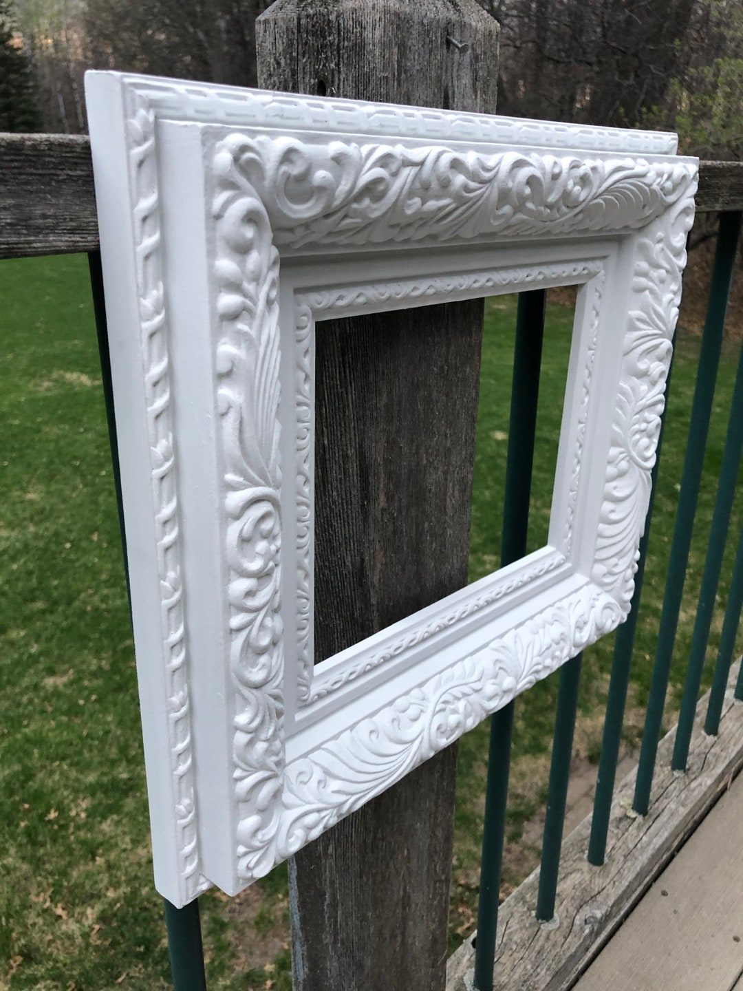 Set of 2 Vintage Ornate White Thick Empty Frames Wall Decor - Etsy