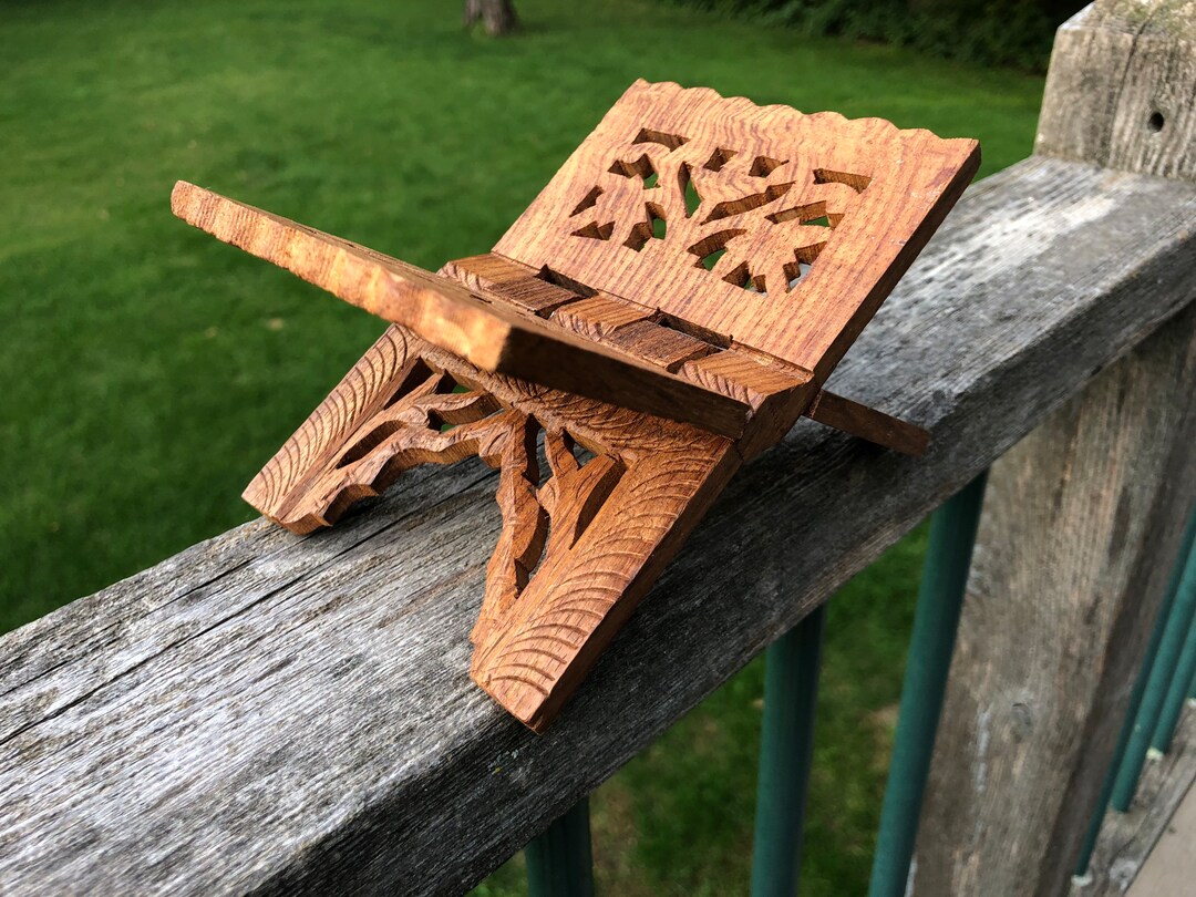 Vintage Carved Mini Small Wood Stand Display Folding Holder - Etsy