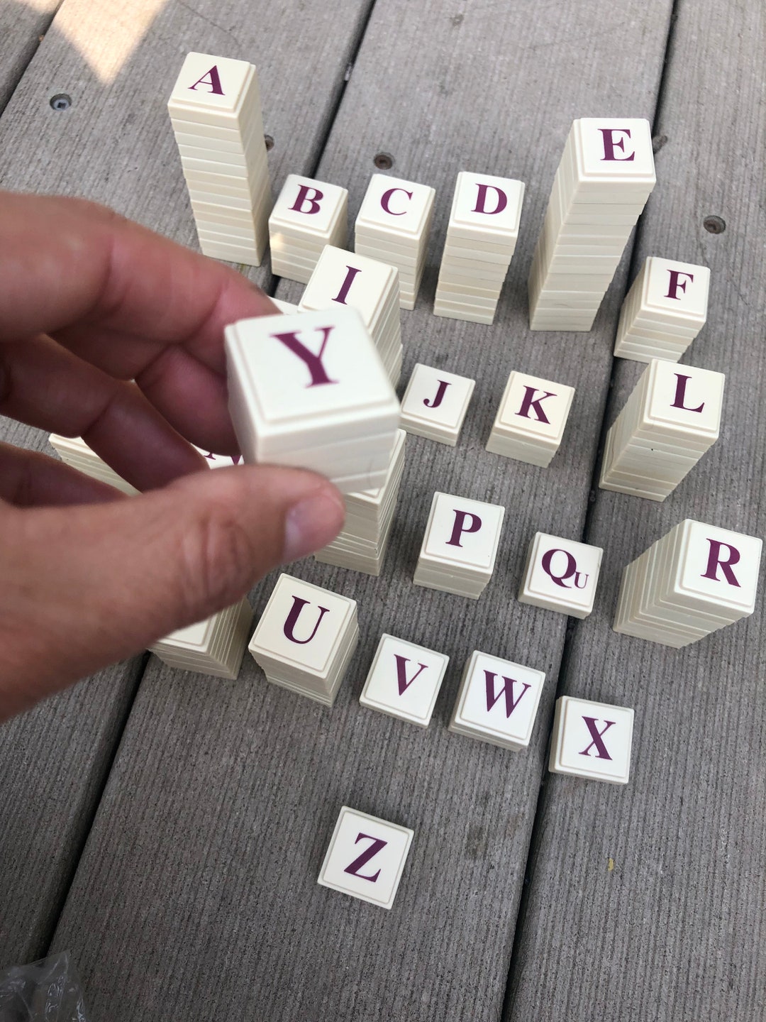 Vintage 199 Plastic Letter Scrabble Upwords Stackable Tiles 1x1 Craft ...