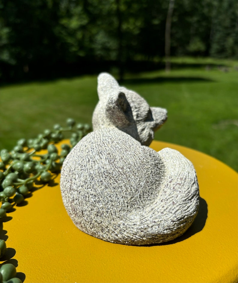 Vintage Mini Fox Statue Figurine Rough Textures Made of Plastic but ...